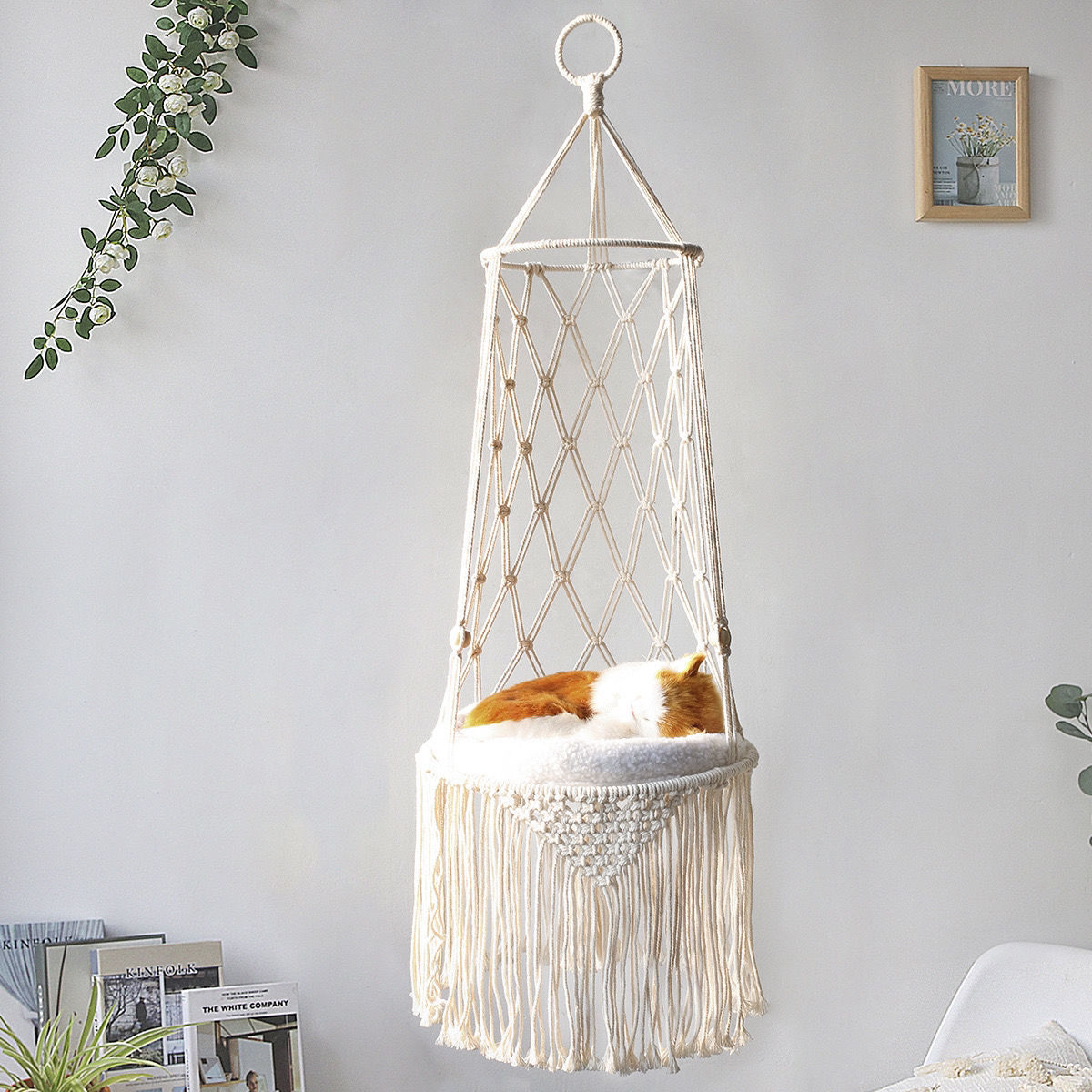 Macrame Hanging Cat Swing Bed | Snuggle Tails – SnuggleTails