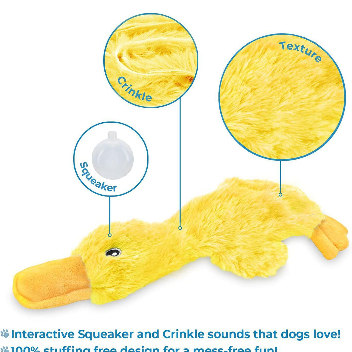 Soft Squeaker Duck Dog Chew Toy – SnuggleTails